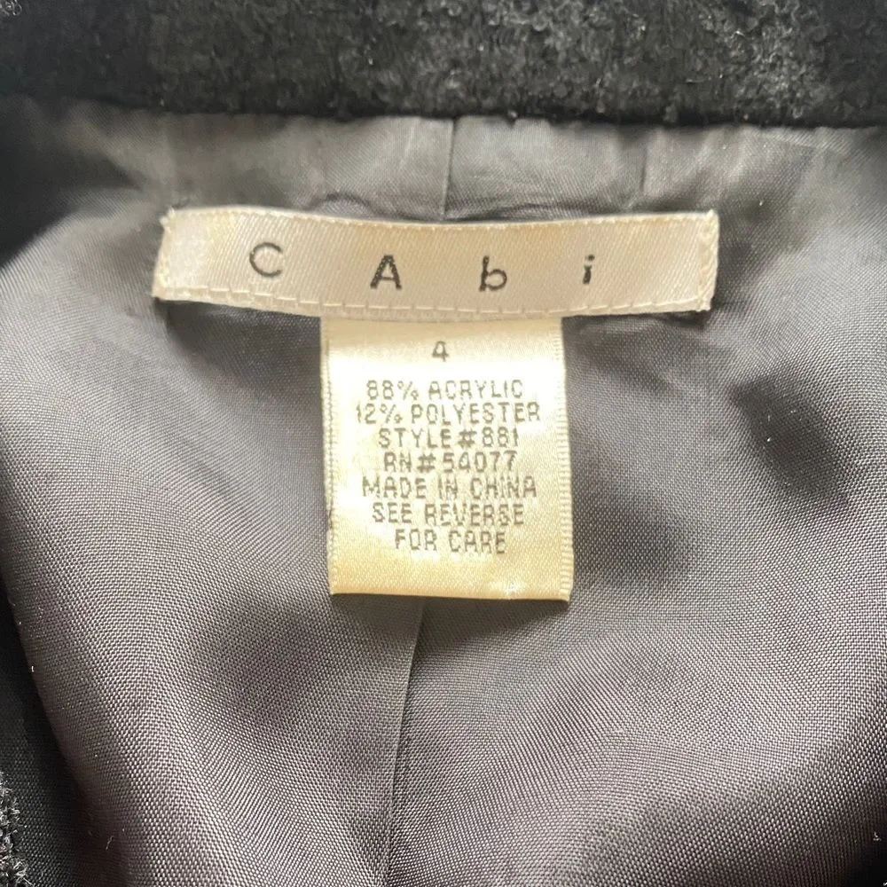 CAbi | Jackets & Coats | Cabi Black Textured Blazer With Silver Trim 4 ...